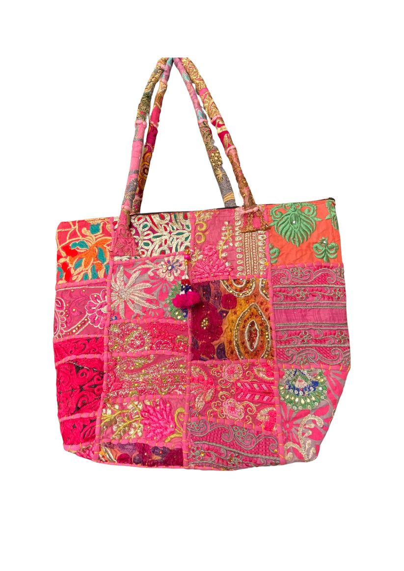 Manya - Rose Pink and Gold – Banjara Bags